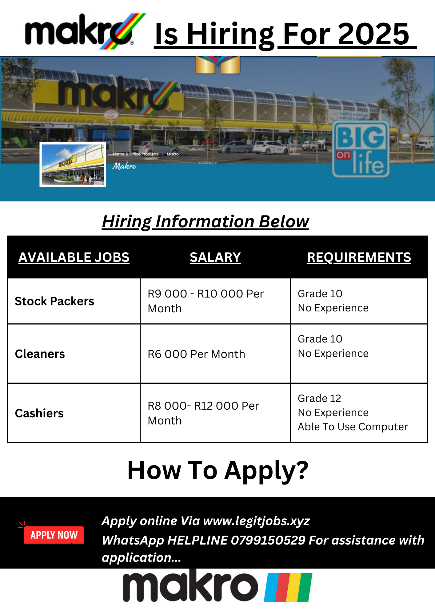 MAKRO: Job Opportunity At Makro: Cashiers, Cleaners, And Stock Packers Wanted | Legit Jobs